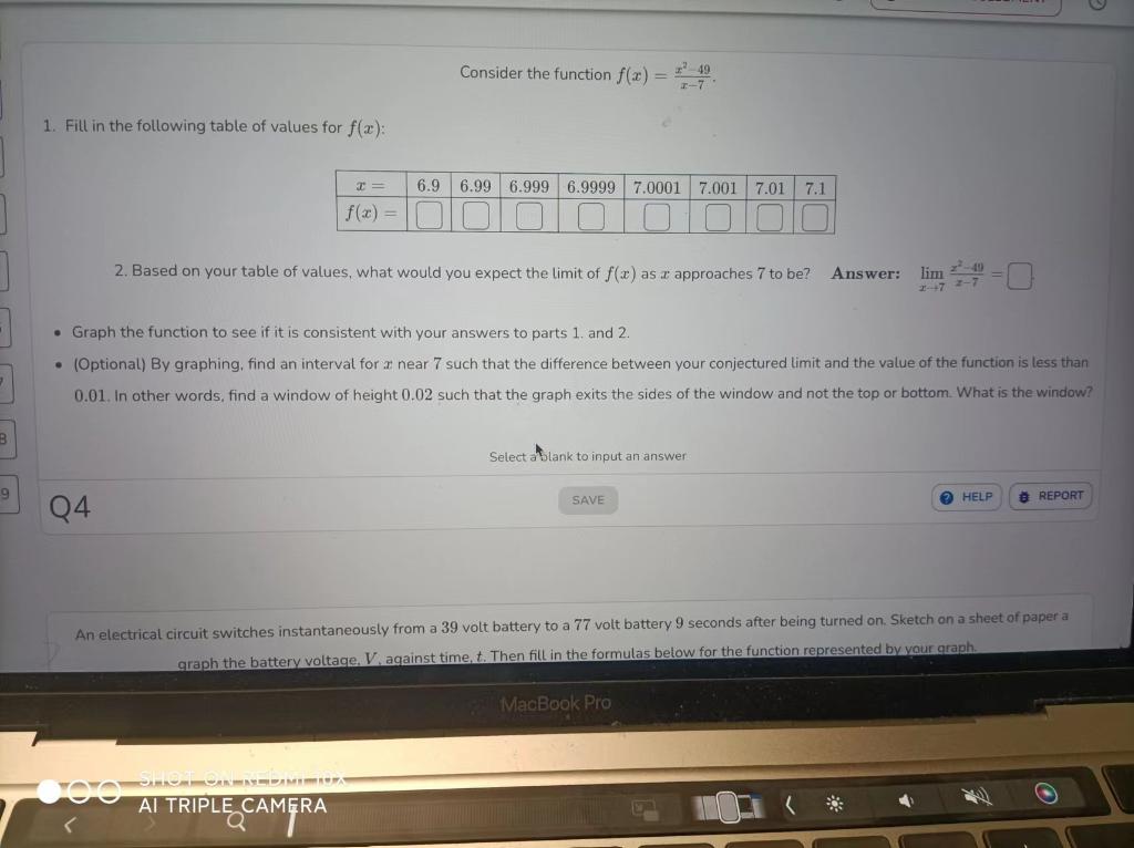 Solved Consider the function f(x)=x−7x2−49 1. Fill in the | Chegg.com