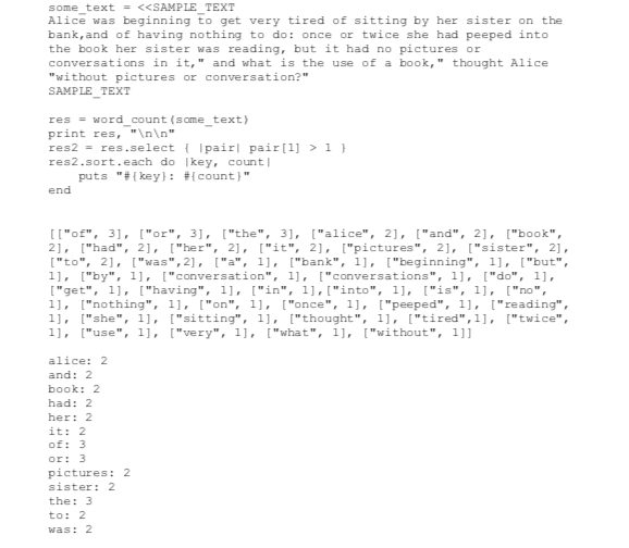 Solved Using Ruby language, solve the below problem: Write | Chegg.com