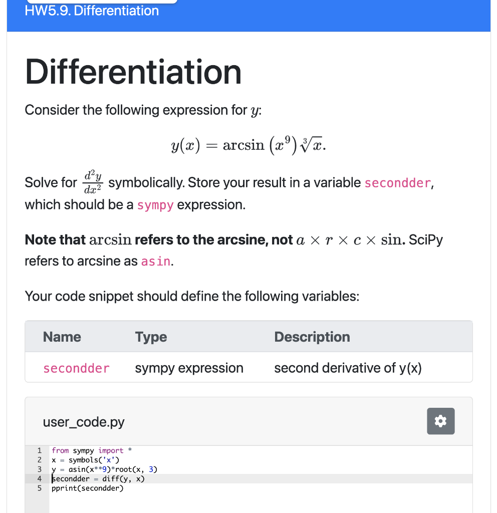 Solved Differentiation Consider the following expression for | Chegg.com
