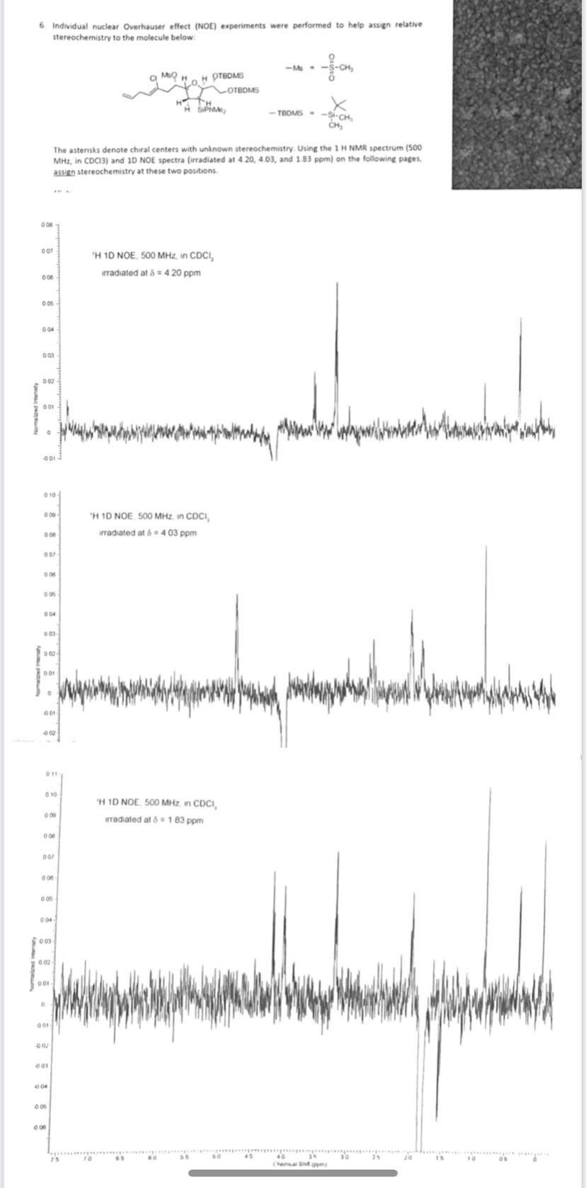 6 Individual nuclear Overhauser effect (NOE) | Chegg.com