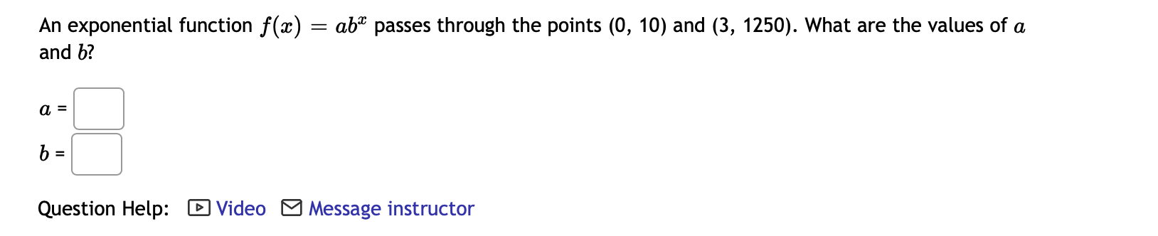 Solved An exponential function f(x) = ab? passes through the | Chegg.com
