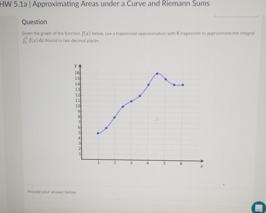 Solved HW 5.1a | Approximating Areas under a Curve and | Chegg.com