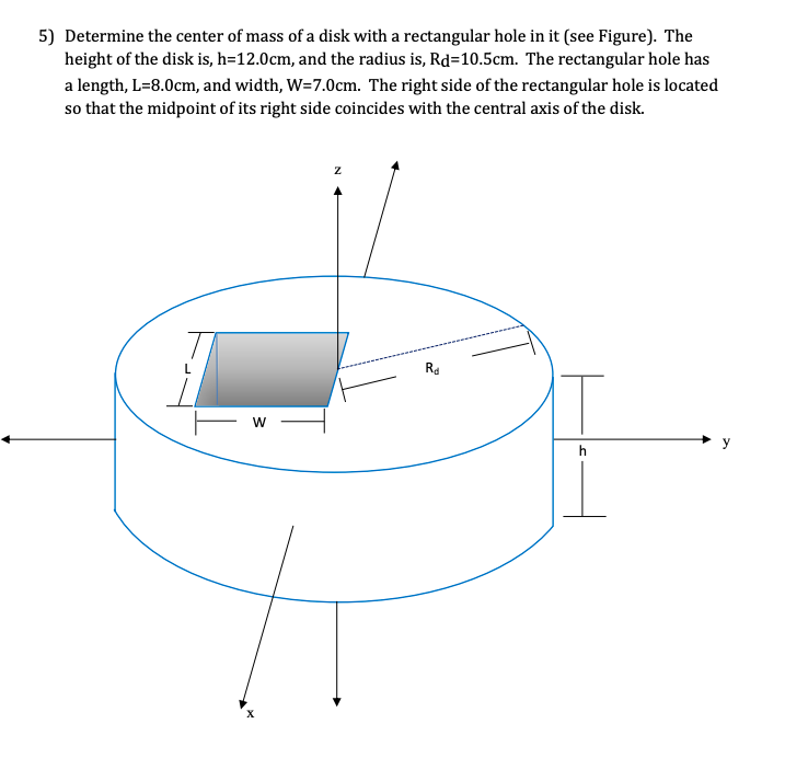 Solved Determine the center of mass of a disk with a | Chegg.com