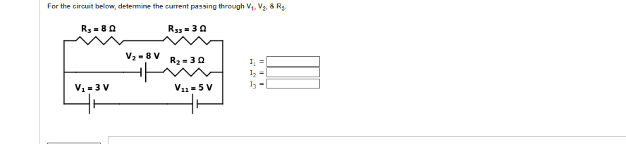 Solved For the circuit below, determine the current passing | Chegg.com