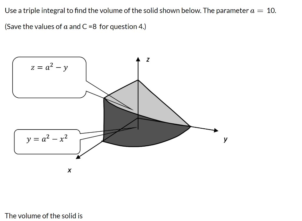 Solved Use a triple integral to find the volume of the solid | Chegg.com