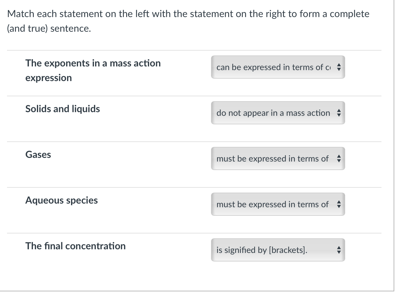 Solved do not appear in a mass action expression. is | Chegg.com