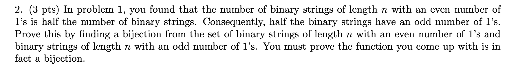 Solved 2. (3 pts) In problem 1, you found that the number of | Chegg.com