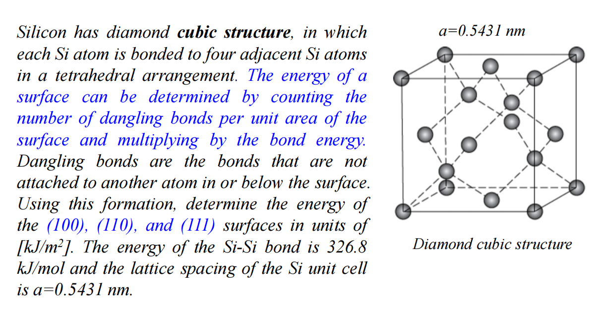 Solved Silicon has diamond cubic structure, in which each Si | Chegg.com