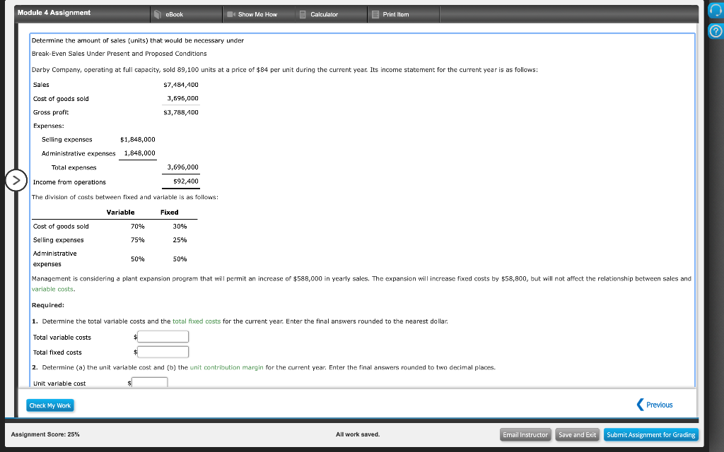 Solved Module 4 Assignment cBook Show Me How Calculator F | Chegg.com