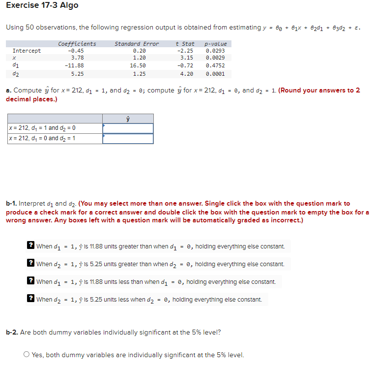 Solved Using 50 observations, the following regression | Chegg.com