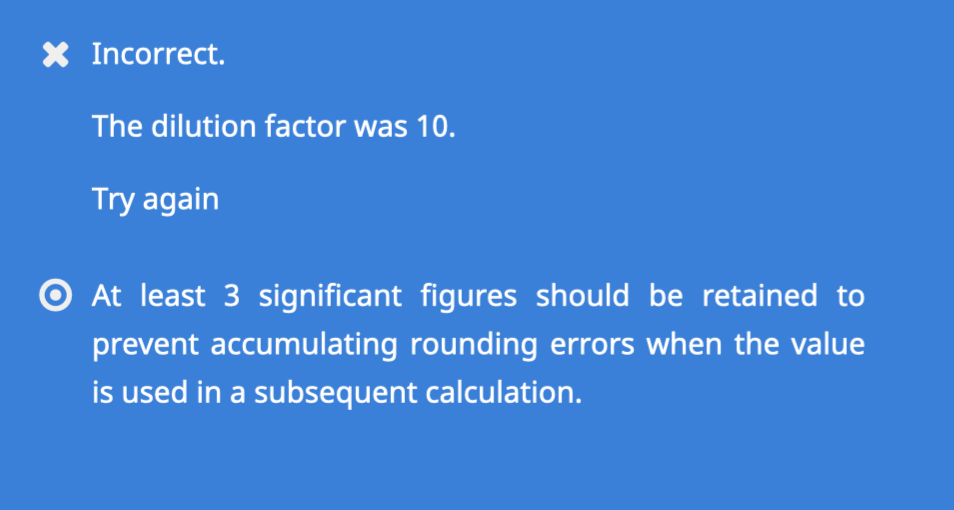 Solved X Incorrect. The dilution factor was 10. Try again At | Chegg.com