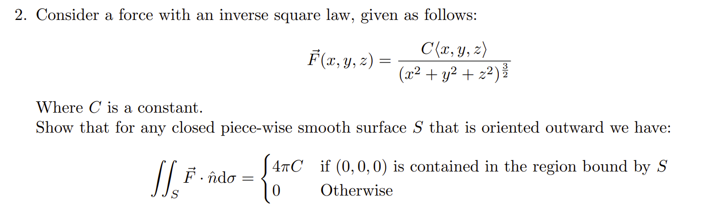Solved 2. Consider a force with an inverse square law, given | Chegg.com