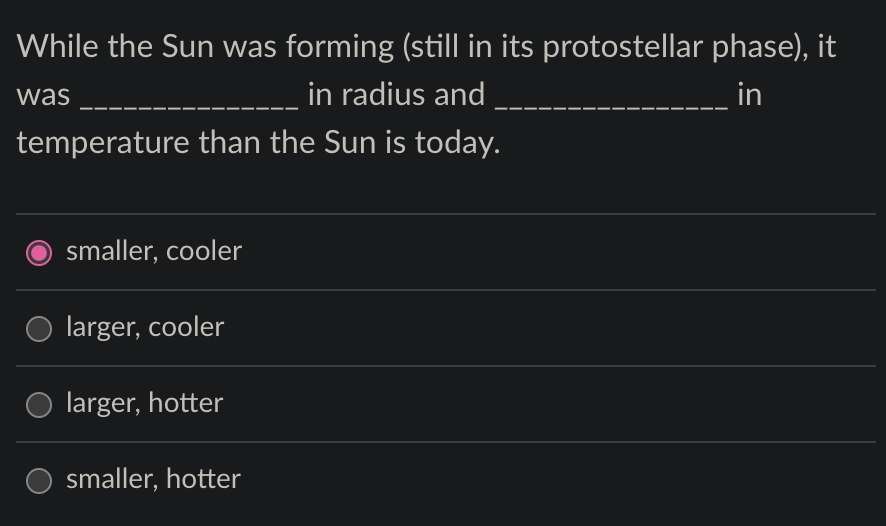Solved While the Sun was forming (still in its protostellar | Chegg.com