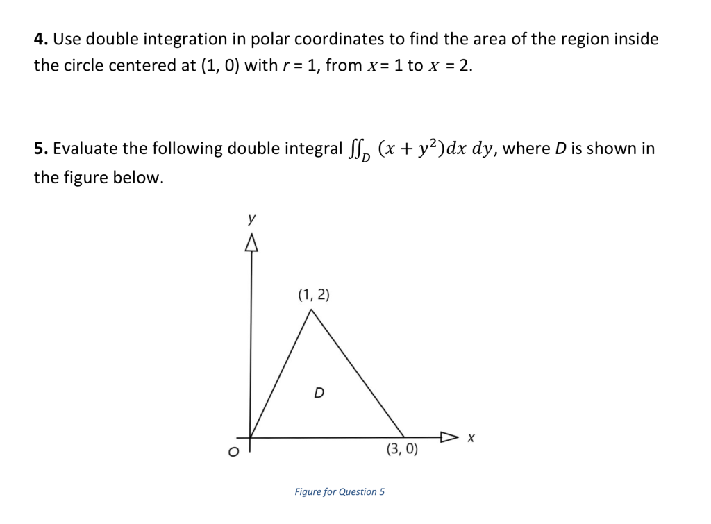 Solved 4. Use double integration in polar coordinates to | Chegg.com