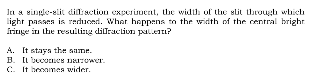 Solved In a single-slit diffraction experiment, the width of | Chegg.com