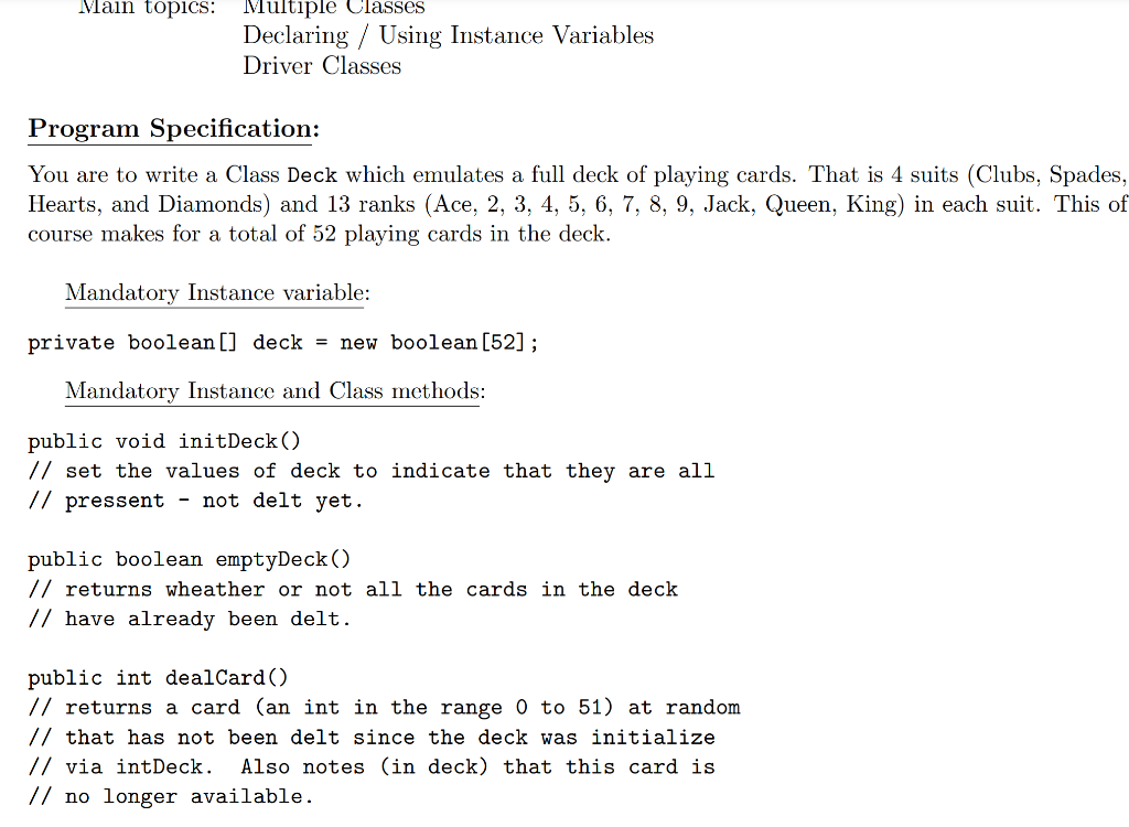 Solved Main topics: Multiple Classes Declaring / Using | Chegg.com