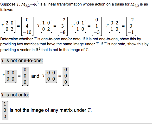 Solved Suppose T: M2,2+R3 is a linear transformation whose | Chegg.com