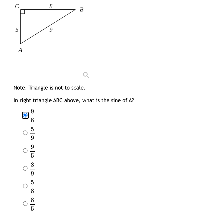 Solved Note: Triangle is not to scale.In right triangle ABC | Chegg.com