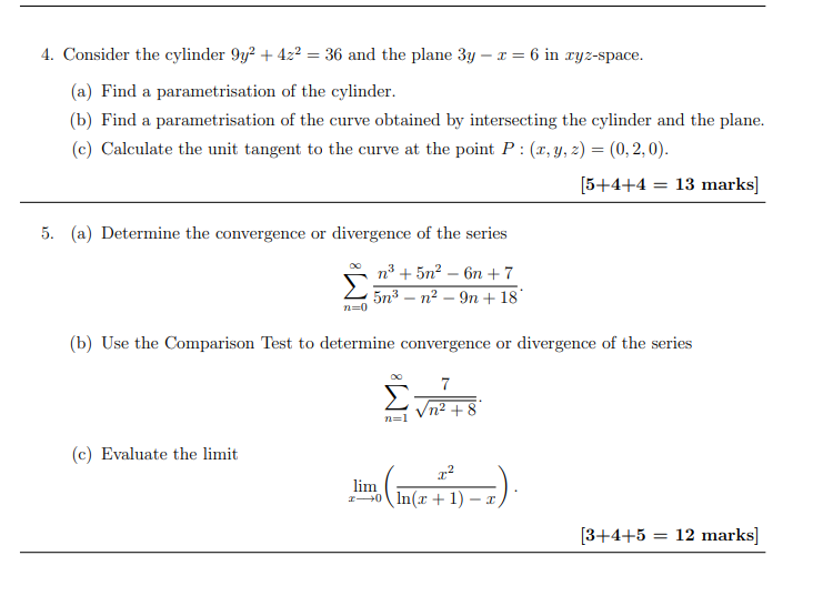 Solved 4. Consider the cylinder 9y2 + 4x2 = 36 and the plane | Chegg.com
