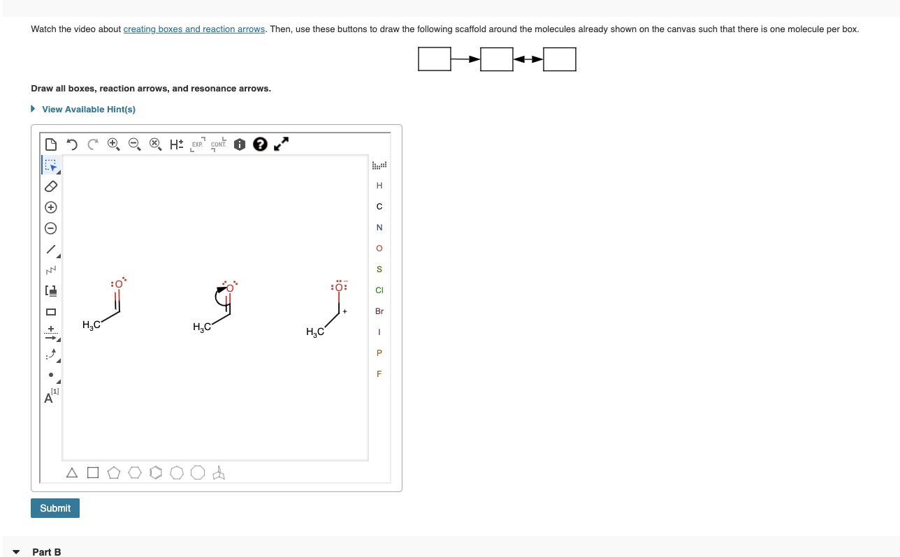 Solved Draw all boxes, reaction arrows, and resonance | Chegg.com