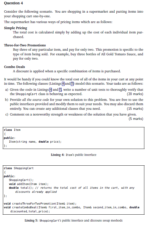 Solved Question 4 Consider the following scenario. You are | Chegg.com
