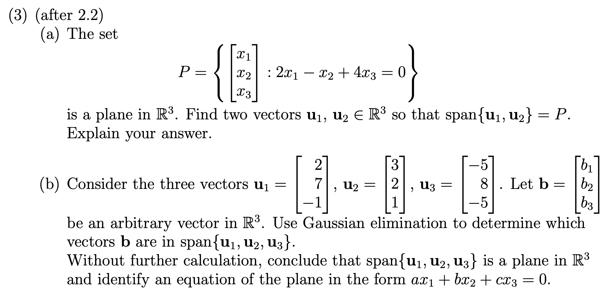 Solved (3) (after 2.2) (a) The set 1 P= p={2-3+ = 22 : 2X1 | Chegg.com