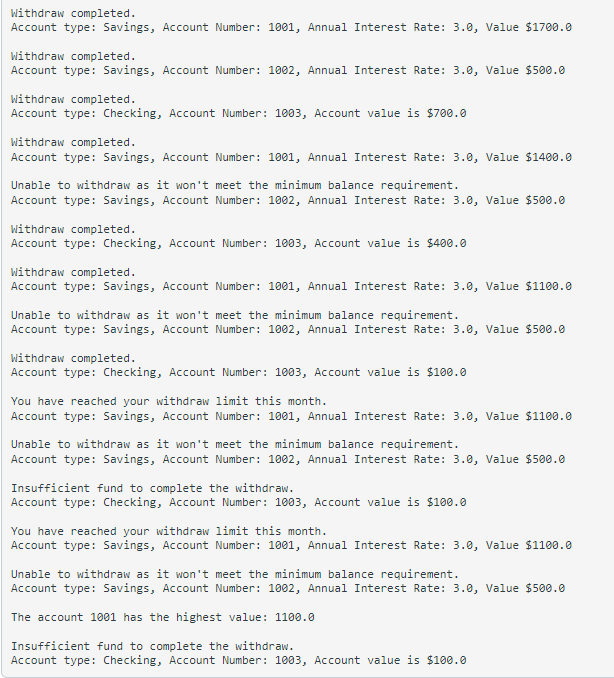 Solved - Add two subclasses, SavingAccount and | Chegg.com