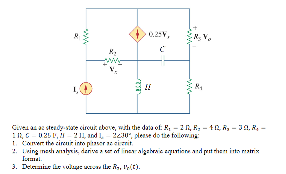 Solved Use w = 4 ﻿krad/sGiven an ac steady-state circuit | Chegg.com