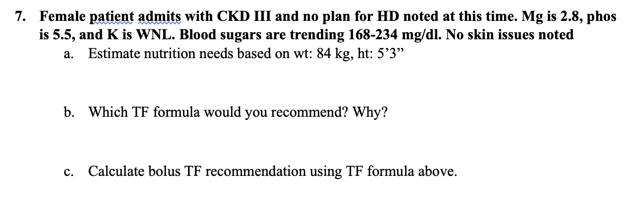 [Solved]: Show me the steps to solve Female patient admits
