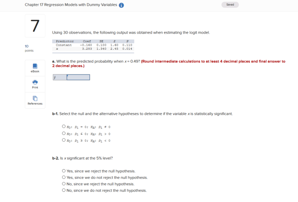Solved Chapter 17 Regression Models with Dummy Variables | Chegg.com