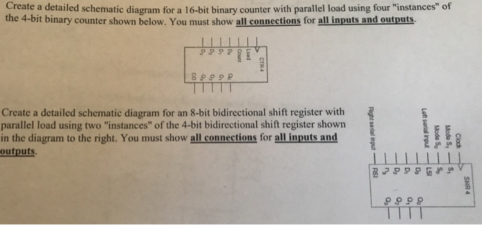 Solved Create a detailed schematic diagram for a 16-bit | Chegg.com