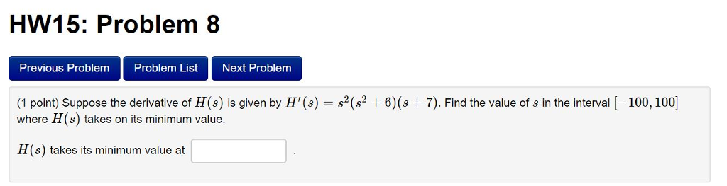 Solved Hw15 Problem 3 Previous Problem Problem List Next 