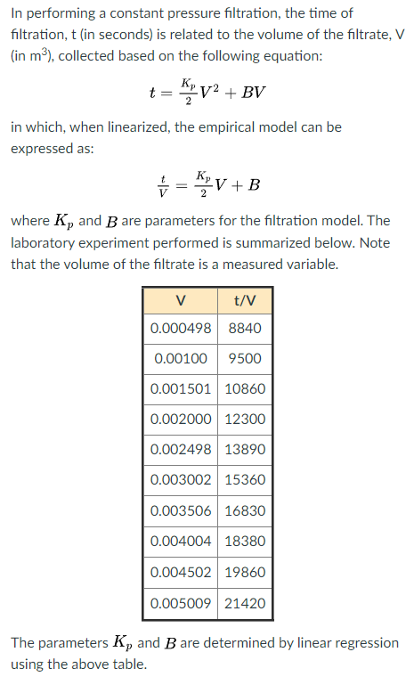 Solved Куу 2 In performing a constant pressure filtration, | Chegg.com