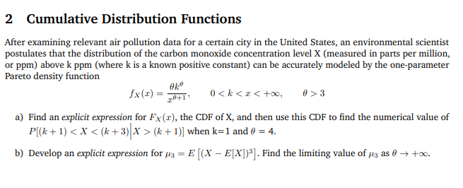 Solved 2 Cumulative Distribution Functions After examining | Chegg.com