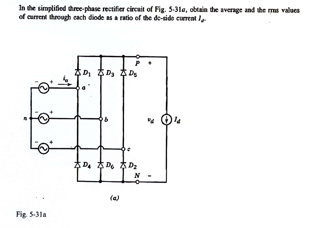 Solved In The Simplified Three Phase Rectifier Circuit Of