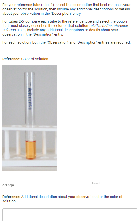 Solved For your reference tube (tube 1), select the color | Chegg.com