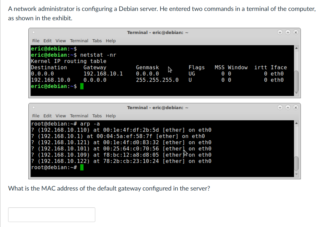 A network administrator is configuring a Debian | Chegg.com