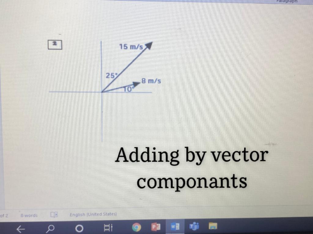 Solved Faldgraph 15 m/s 252 8 m/s TO Adding by vector | Chegg.com
