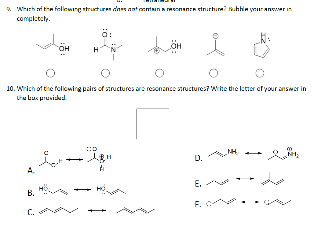 Solved 9. ﻿Which of the following structures does not | Chegg.com
