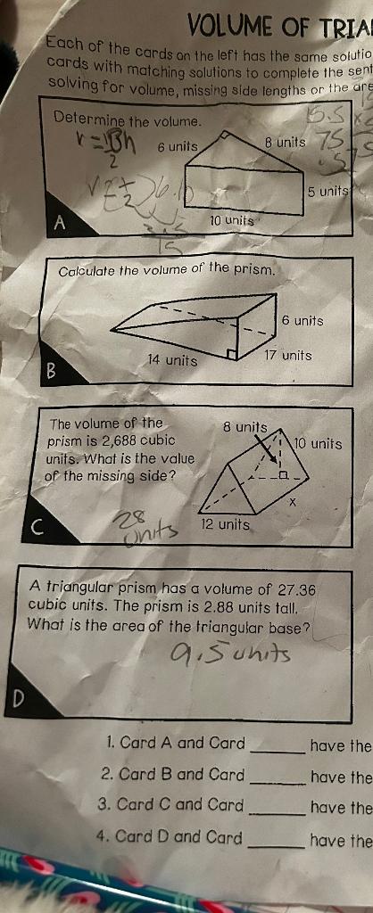 Solved Each of the cards on the left has the same solutio | Chegg.com