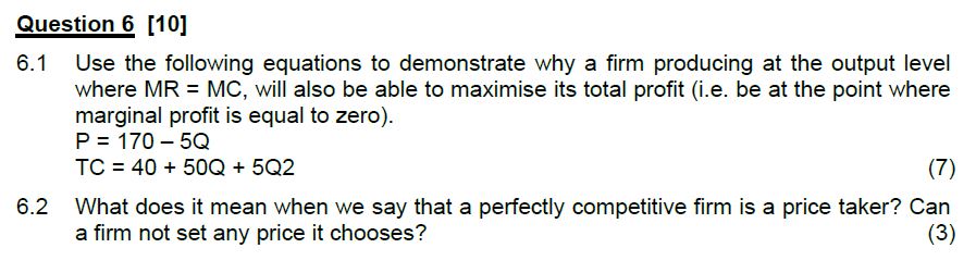 Solved 6.1 Use the following equations to demonstrate why a | Chegg.com