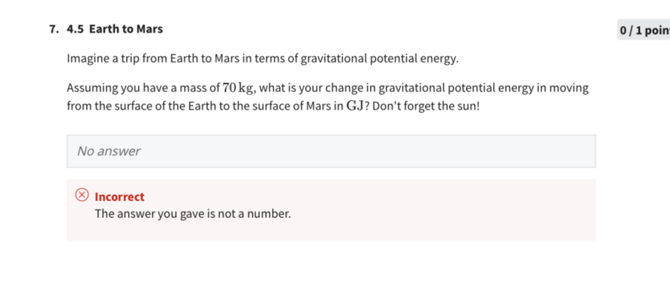 Solved 4.5 Earth to Mars Imagine a trip from Earth to Mars | Chegg.com