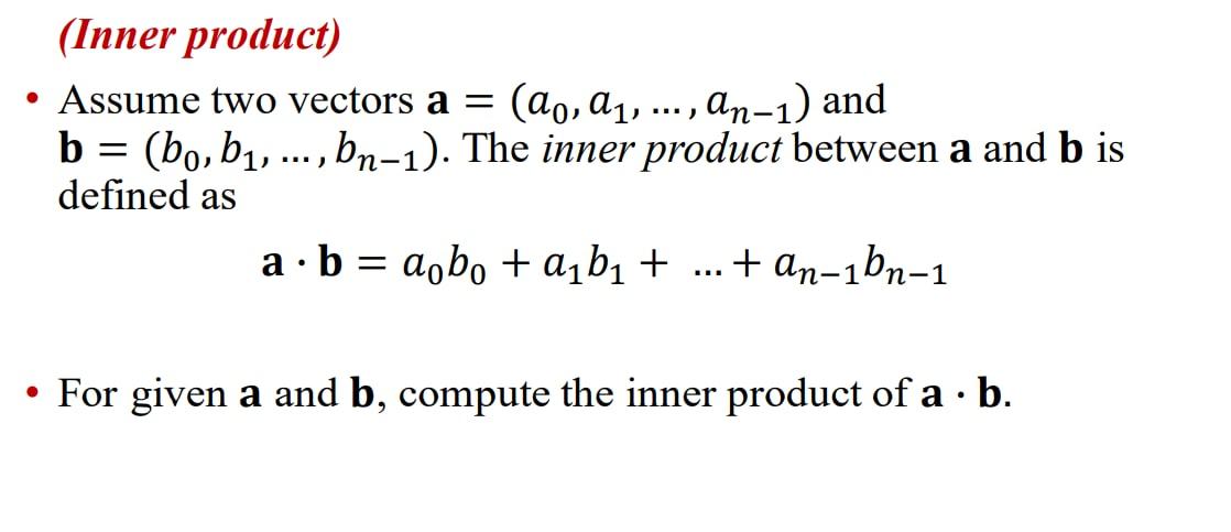 Solved (Inner product) • Assume two vectors a = (ao, a ₁, | Chegg.com