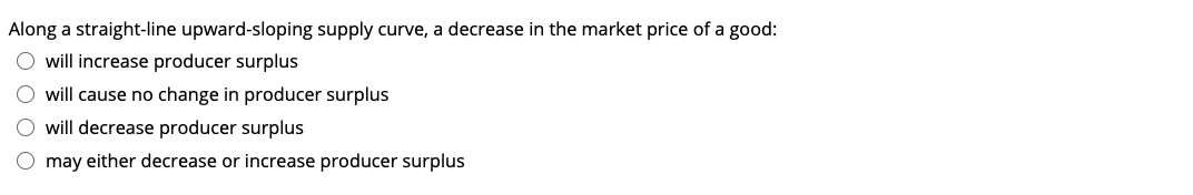 Solved Along a straight-line upward-sloping supply curve, a | Chegg.com