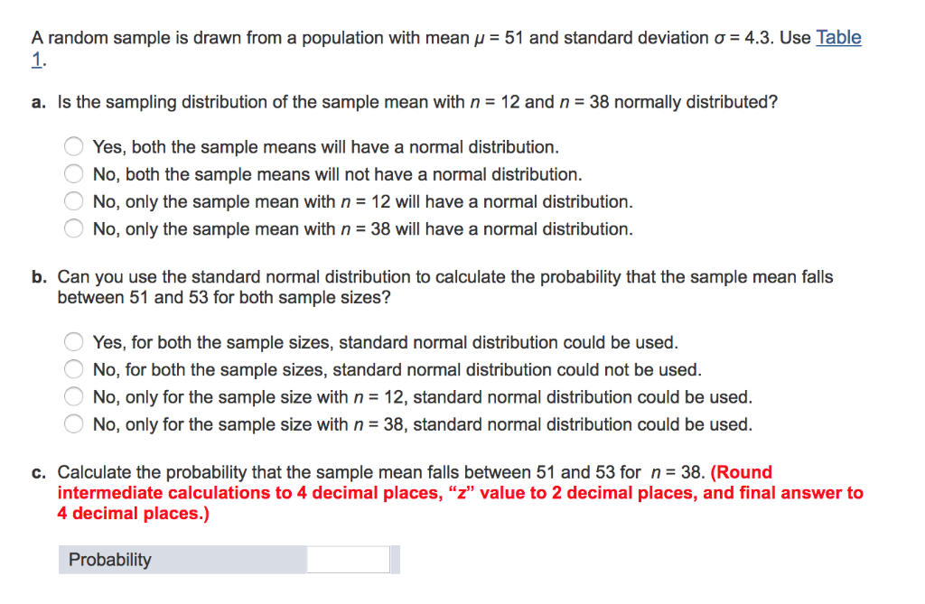 Solved A random sample is drawn from a population with mean | Chegg.com