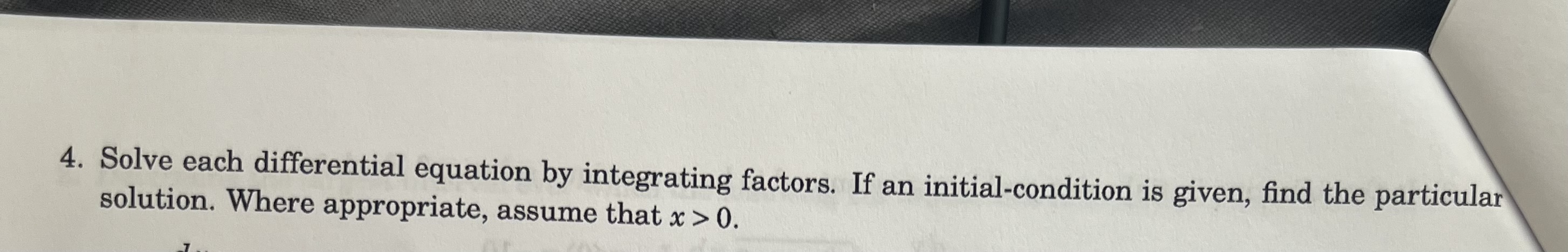 Solved 4. Solve each differential equation by integrating | Chegg.com