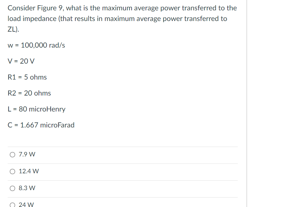 Solved Consider Figure 9, what is the maximum average power | Chegg.com