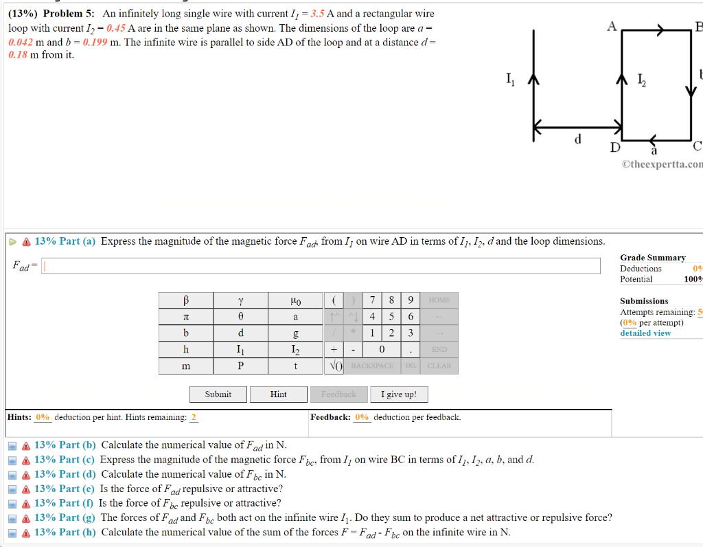 Solved A E (13%) Problem 5: An infinitely long single wire | Chegg.com