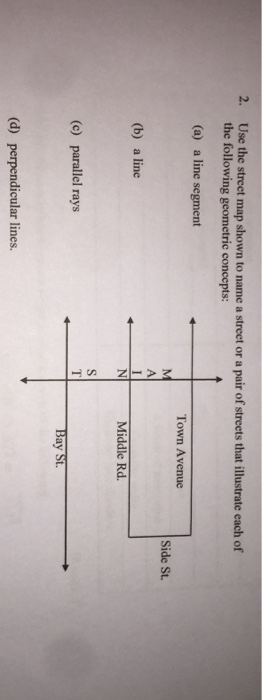 Solved 2. Use the street map shown to name a street or a | Chegg.com