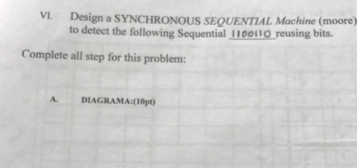 Solved Design a SYNCHRONOUS SEQUENTIAL Machine (moore) to | Chegg.com